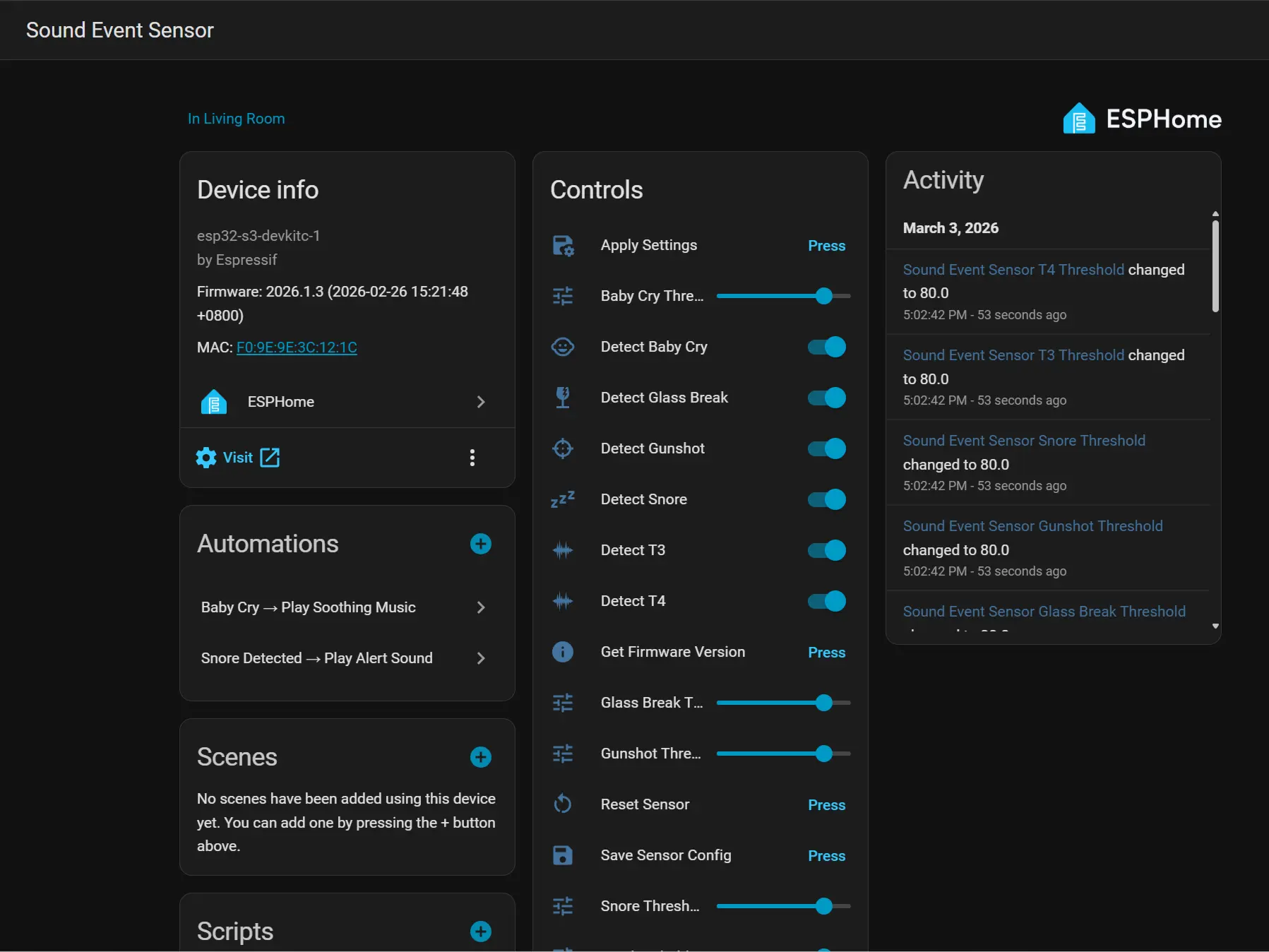 Home Assistant and Sound Event Detection Module | Seeed Studio Wiki